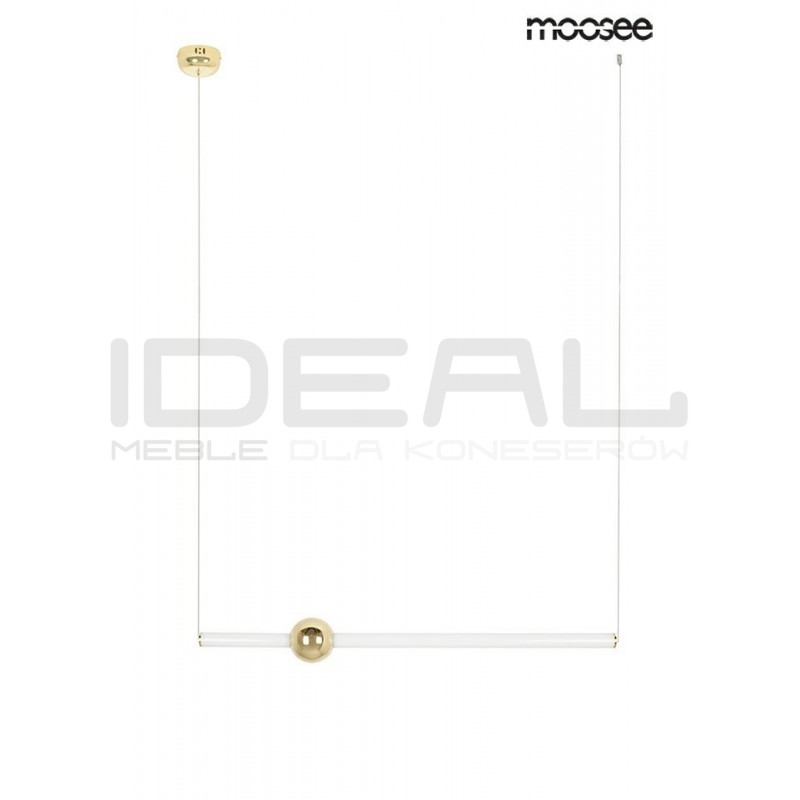 Lampa wisząca glamour pozioma LIBRA 90 IN biała / złota